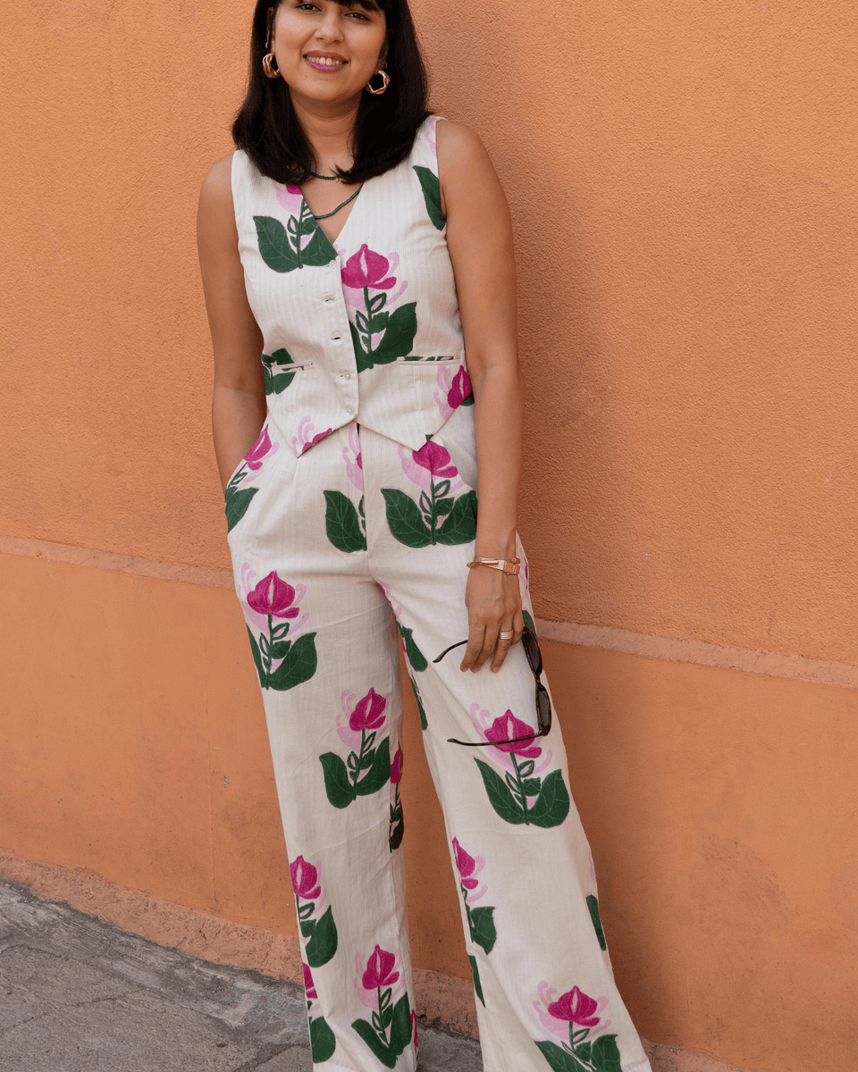 Dione Waistcoat – Handloom Cotton & Block Print by JODI – Society of Cloth